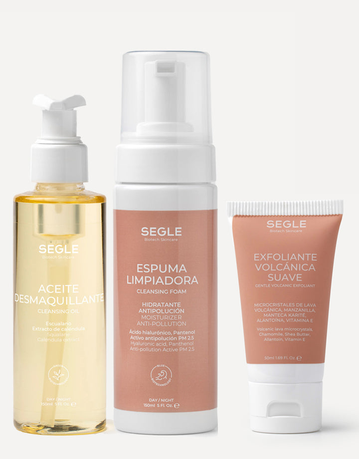 Pack Triple Limpieza Scrub con Desmaquillante, Espuma y Exfoliante ...