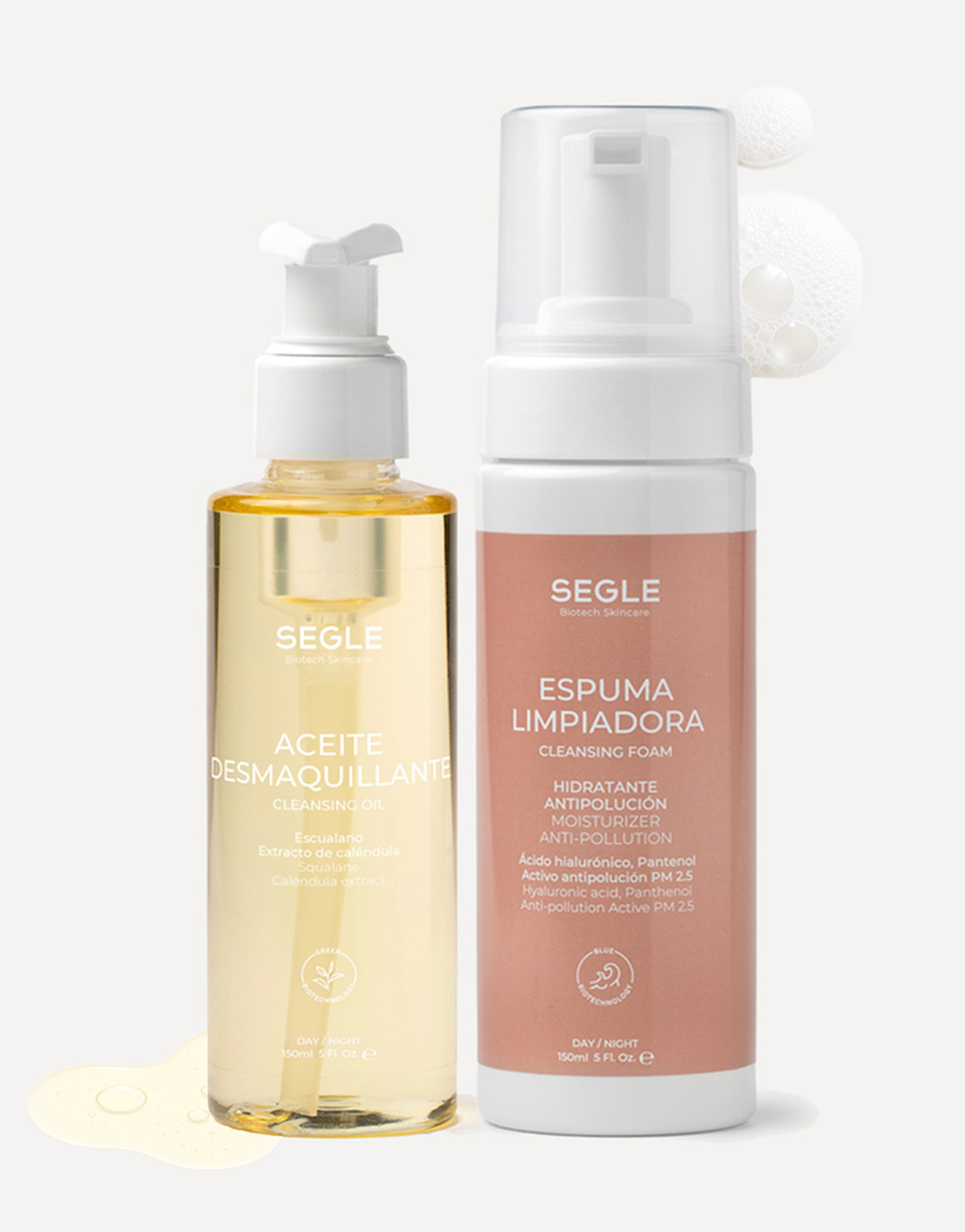 Pack Doble Limpieza con Aceite Desmaquillante y Espuma – SEGLE Biotech ...
