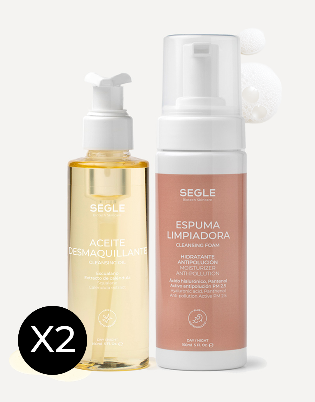 Pack de dos unidades de doble limpieza con aceite desmaquillante y ...